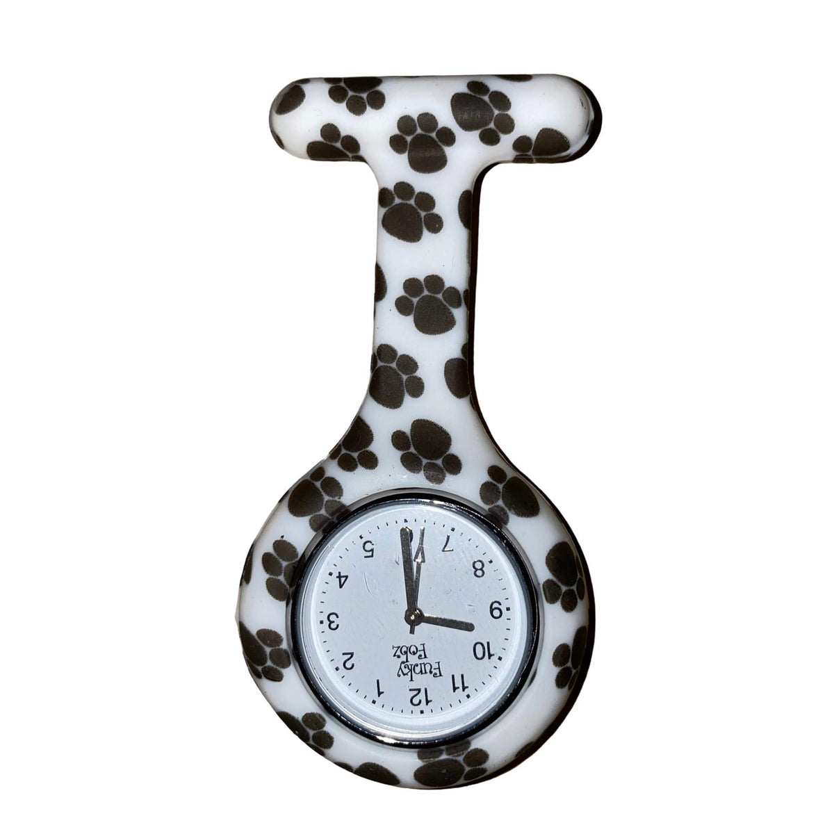 White Gel Watch with Black Paw Prints – Goodies for Nurses
